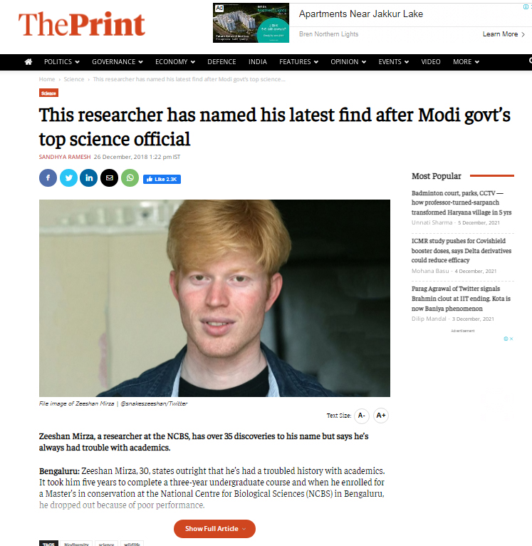 Press coverage – Zeeshan A. Mirza